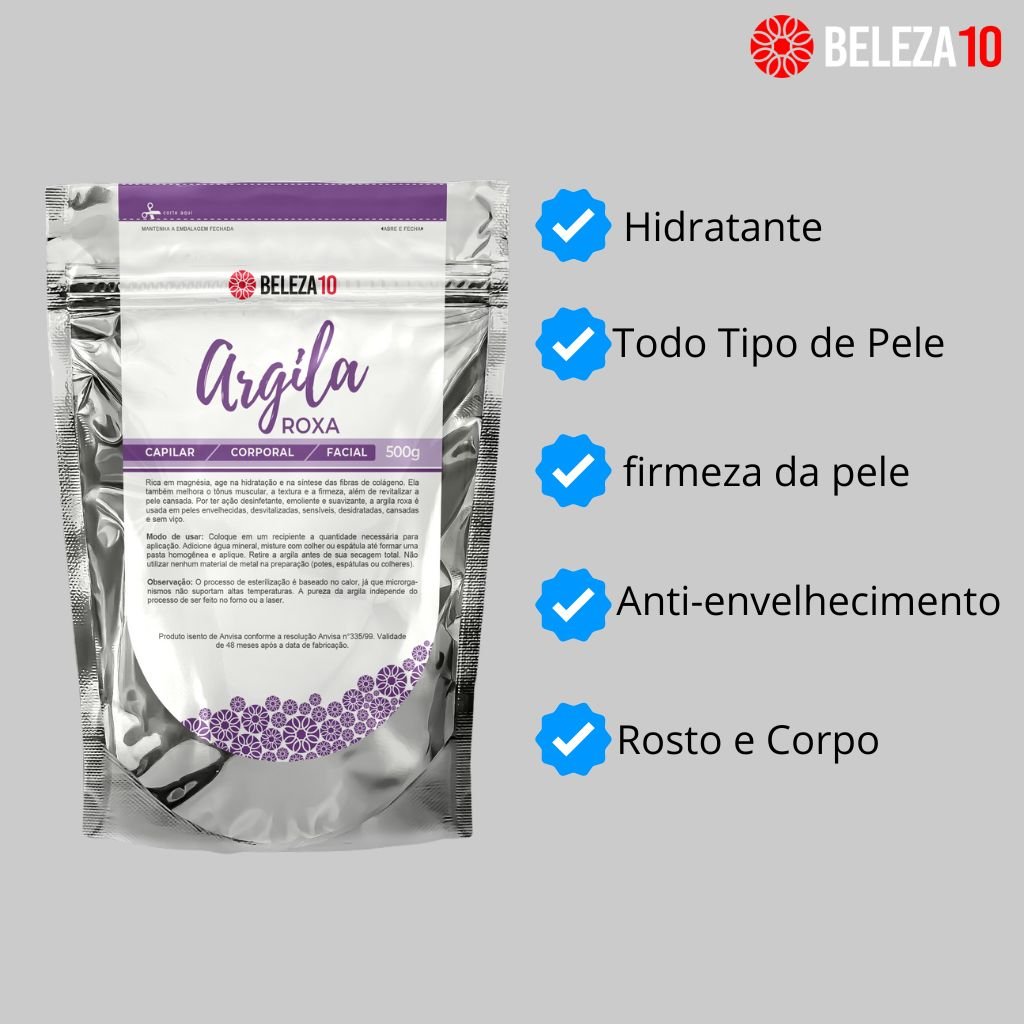 Argila Roxa Beleza10 Hidratante 500g